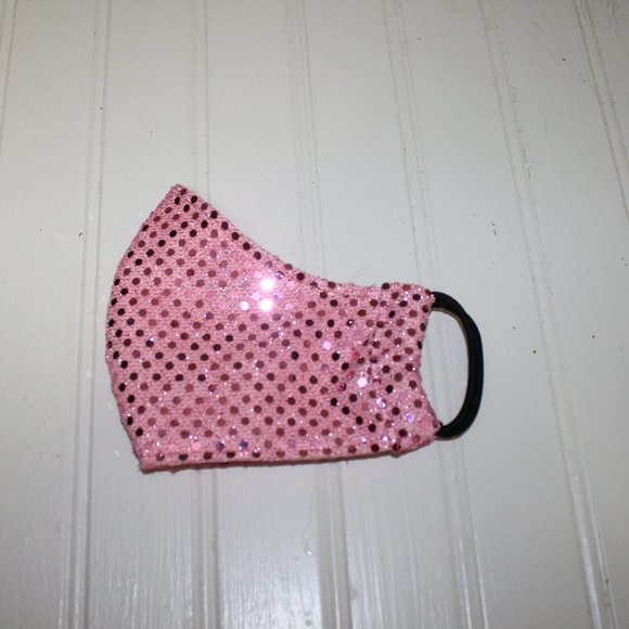 Hand Crafted | Accessories | Handmade Baby Pink Sequin Fabric Face Mask ...